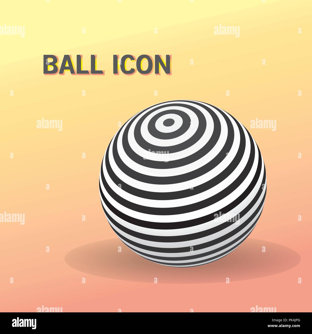 Ball with lines of black and white on a plane Stock Vector Image & Art ...