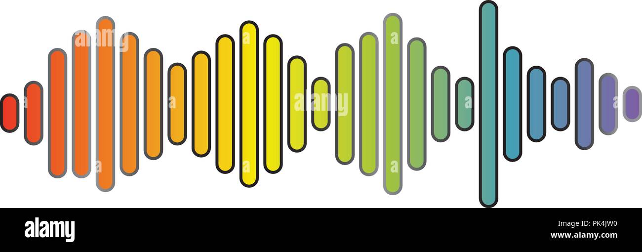 Pulse music player. Audio colorful wave logo. Vector equalizer element ...
