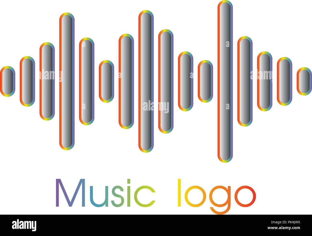 Music wave player logo. Colorful equalizer element. Isolated design ...