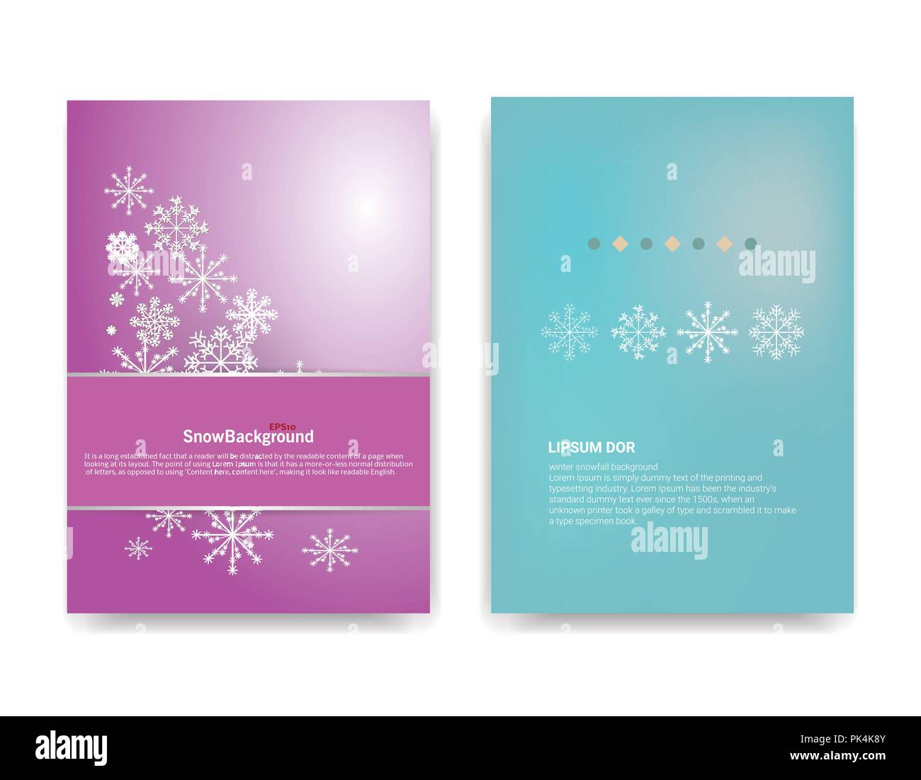 Winter background design of white snowflake with copy space Snowfall ...