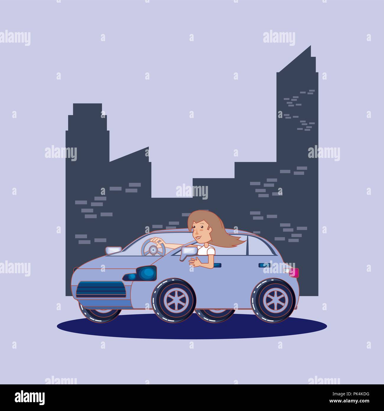 Woman driving race car Stock Vector Images - Alamy