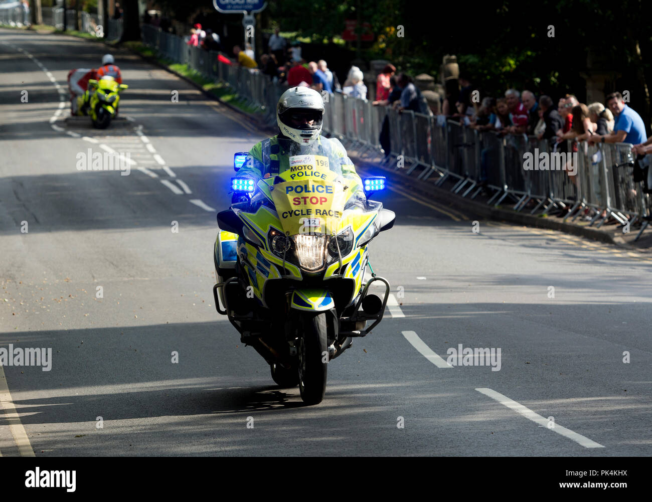 Police motorcycle blue lights hi-res stock photography and images - Alamy
