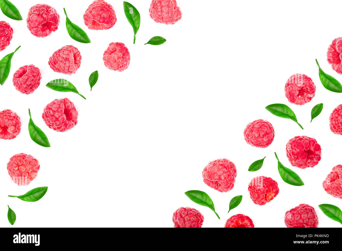 raspberries isolated on white background with copy space for your text ...