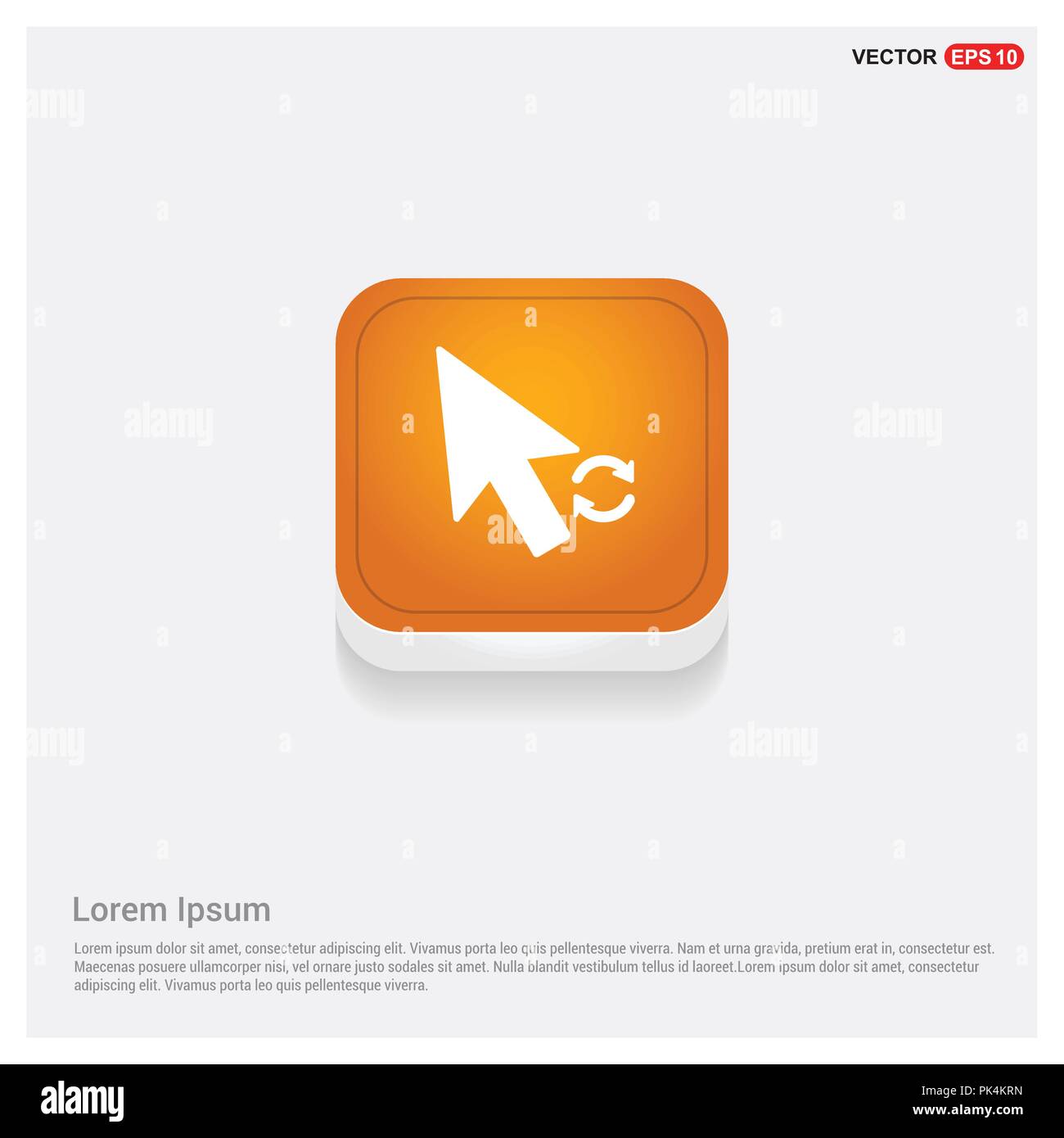 Cursor Icon Orange Abstract Web Button - Free vector icon Stock Vector ...