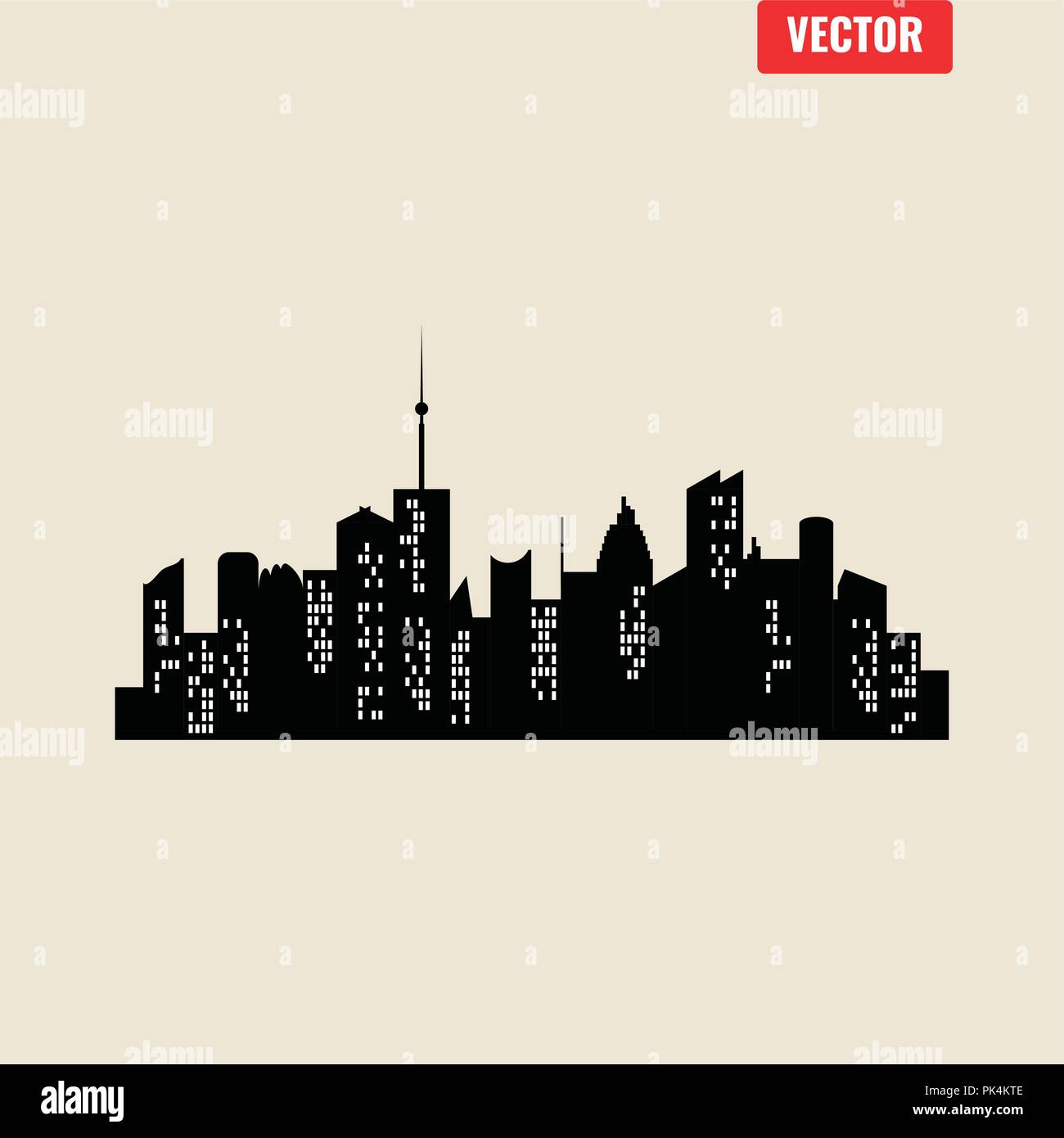 Set of vector cities silhouette Stock Vector Image & Art - Alamy