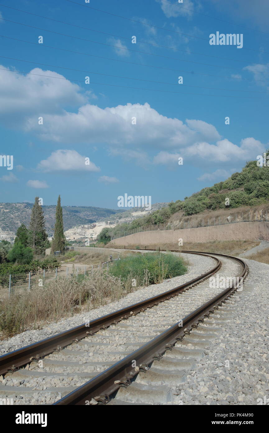 railway running to mountain Stock Photo - Alamy
