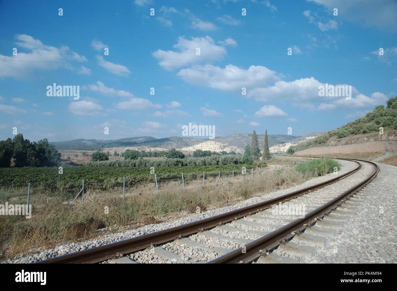 railway running to mountain Stock Photo - Alamy