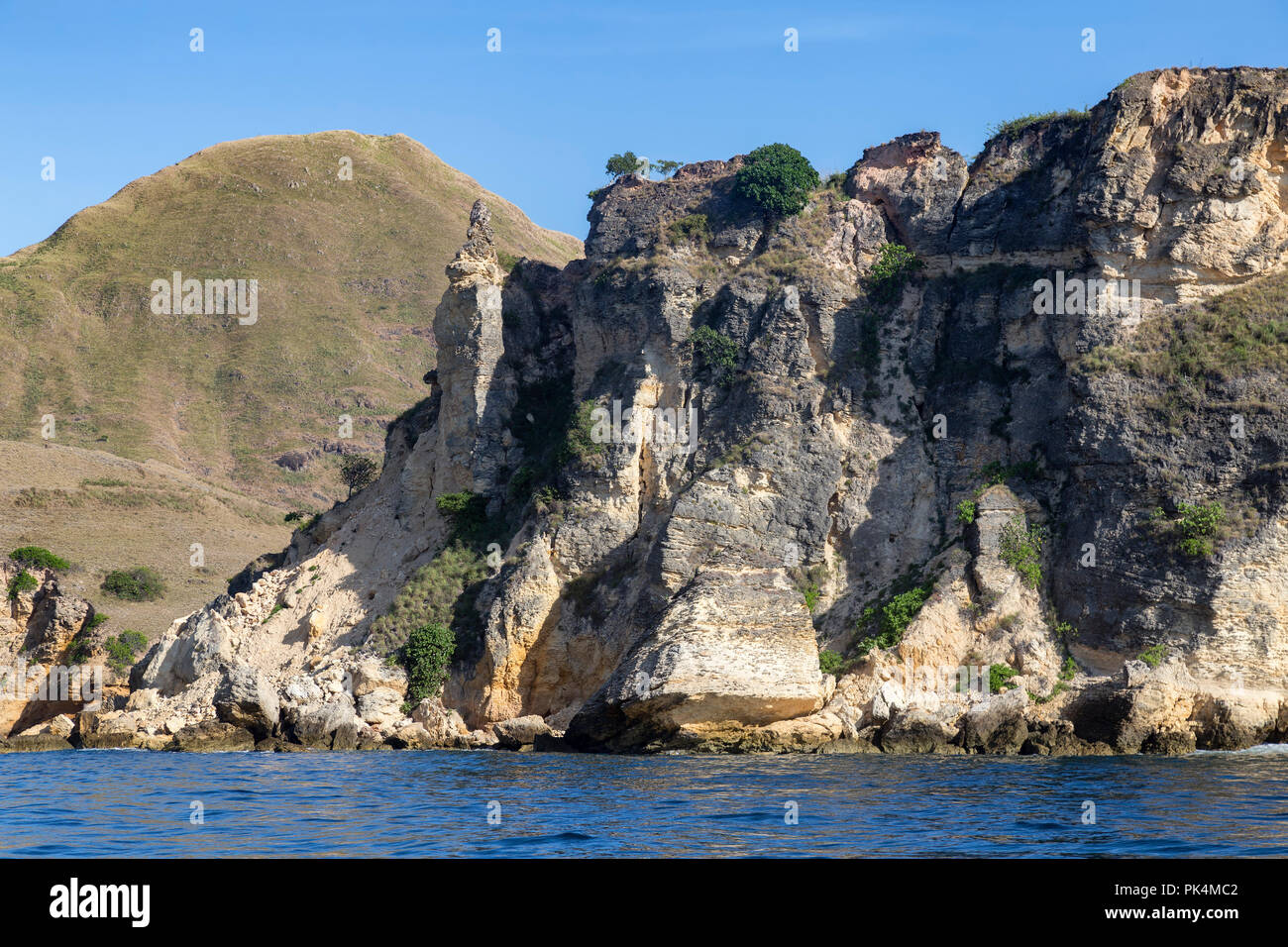 Rock formations on the northern part of the Pulau Padar Island in the ...