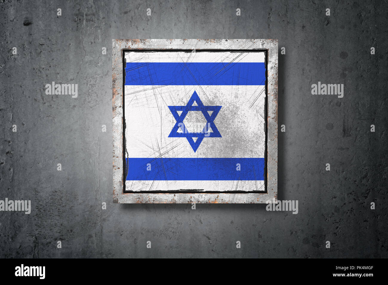 3d rendering of an old Israel flag in a concrete wall Stock Photo - Alamy