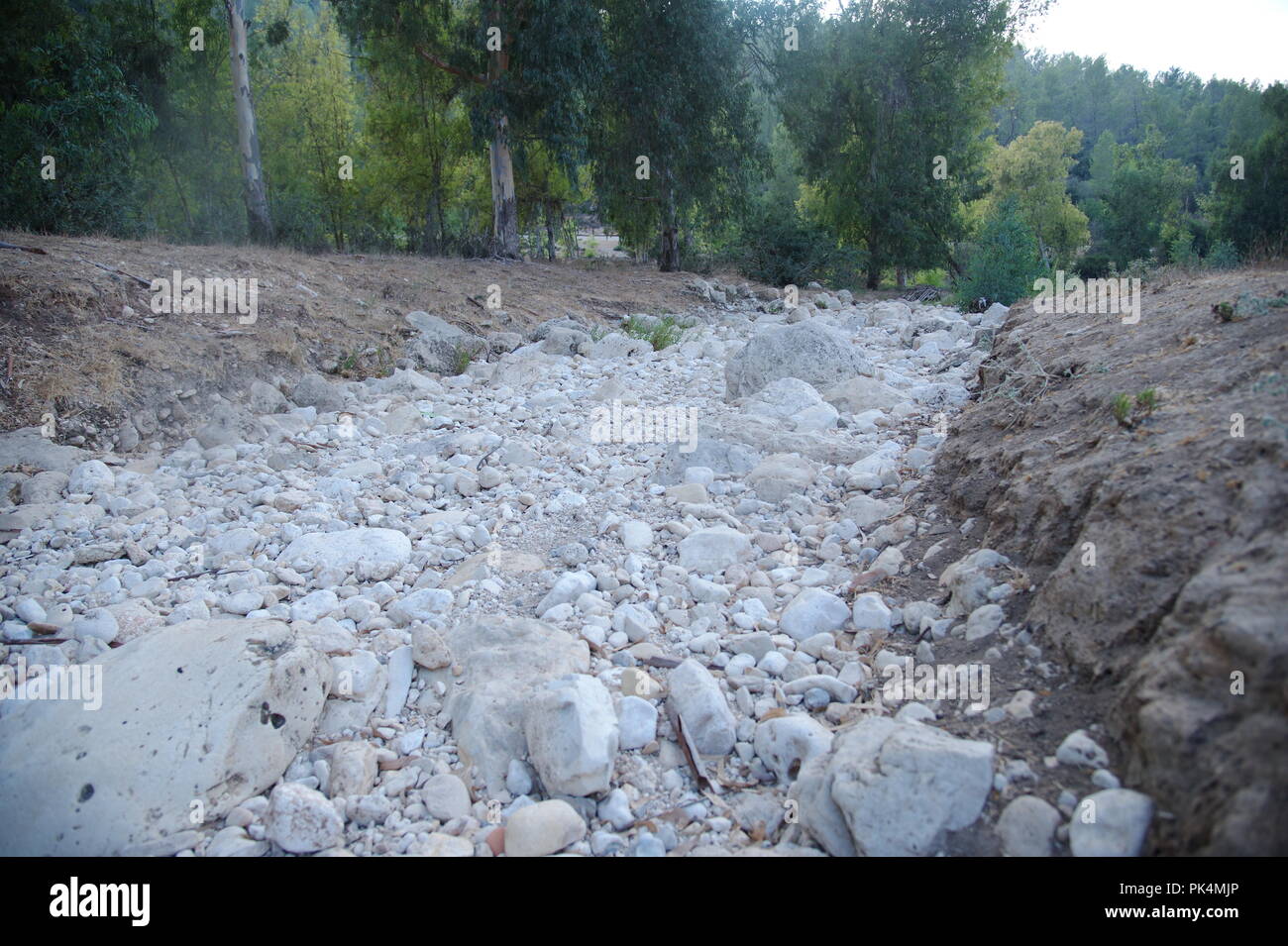 a dry river, wadi, in the mountain Stock Photo - Alamy