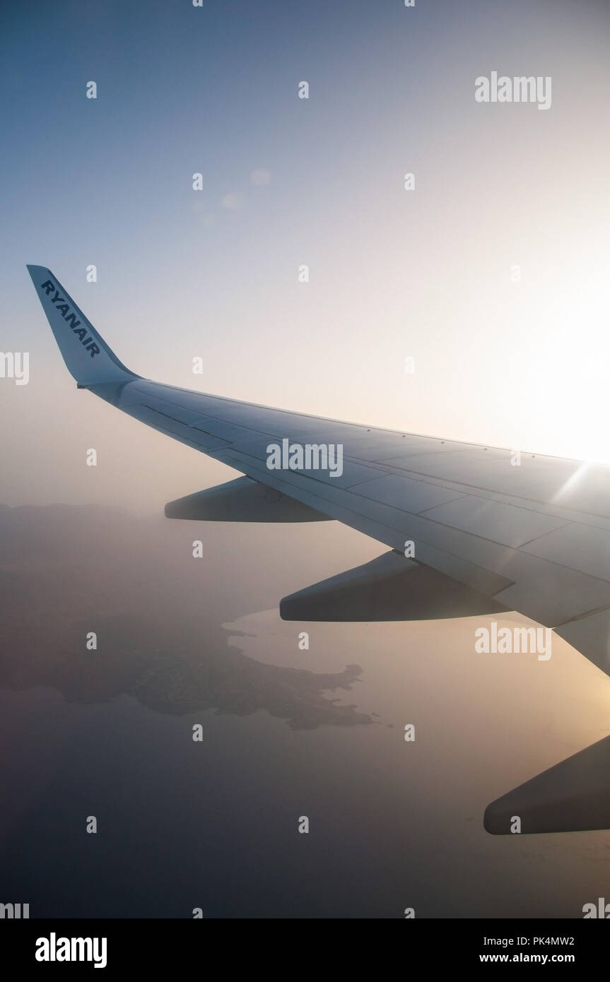 Aerial view of an aircraft wing Stock Photo - Alamy