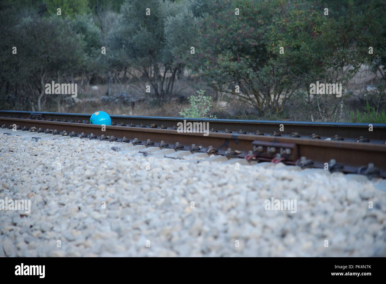 a globe on railway, of train Stock Photo - Alamy