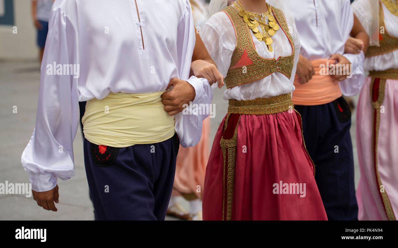 Serbian folk dance group Stock Photo - Alamy