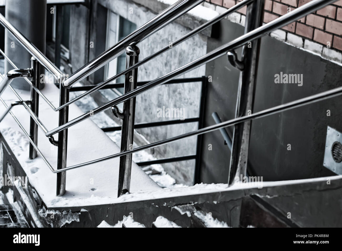 metal railing and stairs steps Stock Photo - Alamy