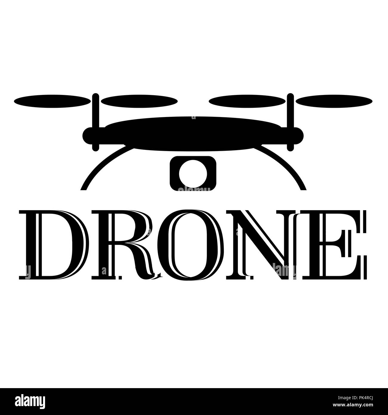 Drone icon or logo on a white background, vector illustration Stock ...