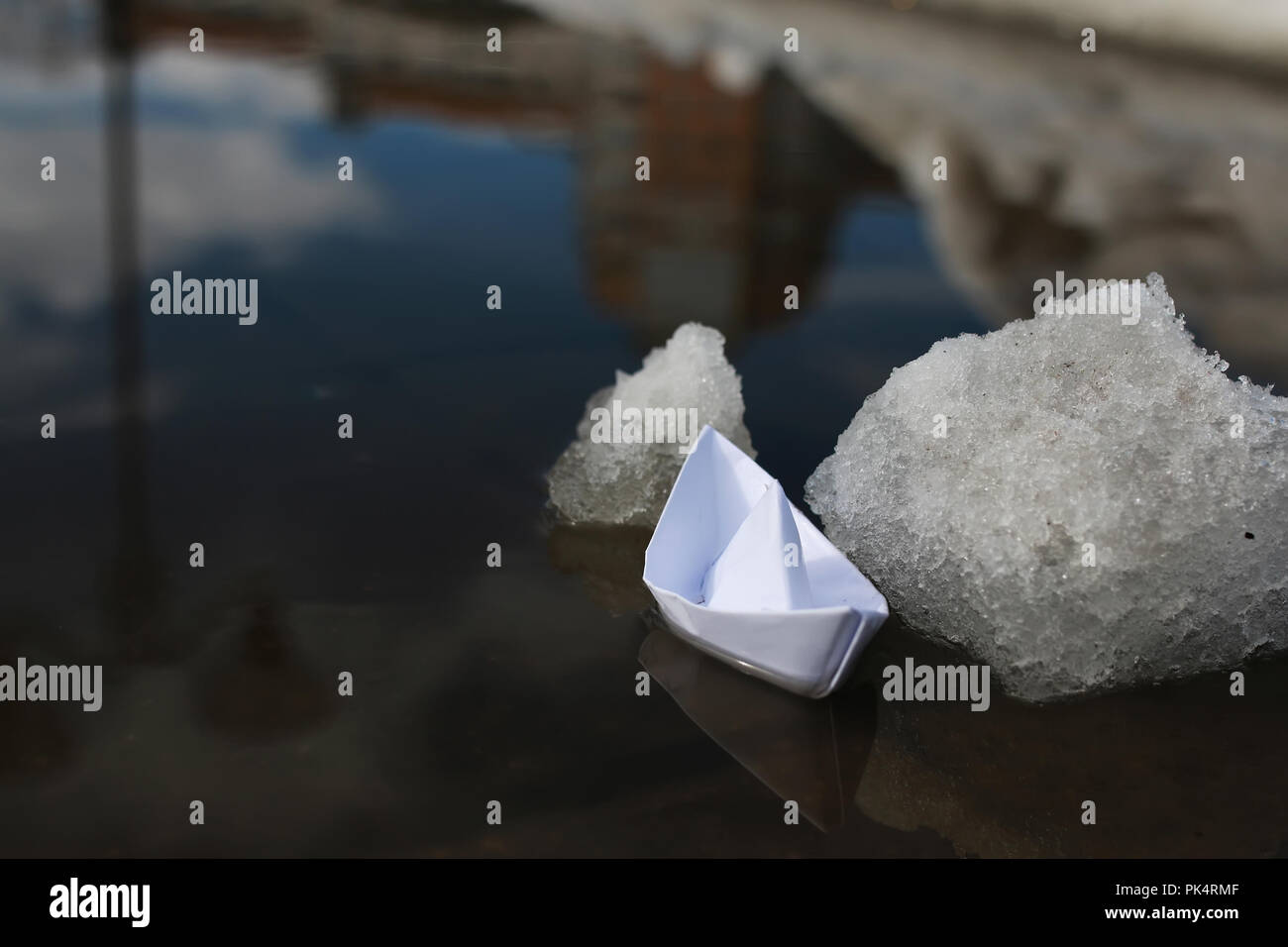 paper boat in a pool Stock Photo - Alamy