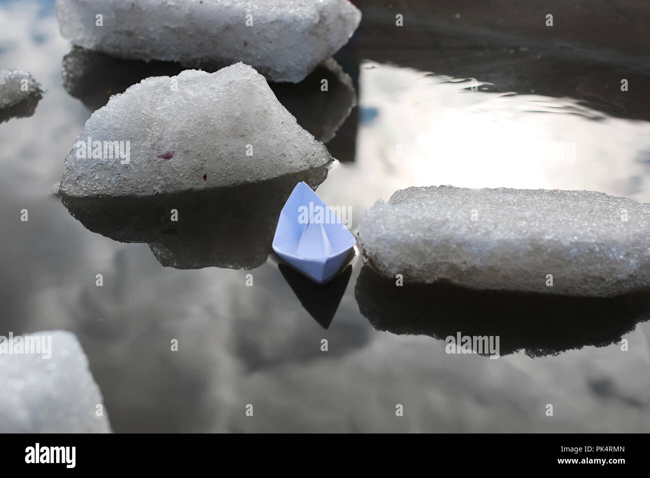 paper boat in a pool Stock Photo - Alamy
