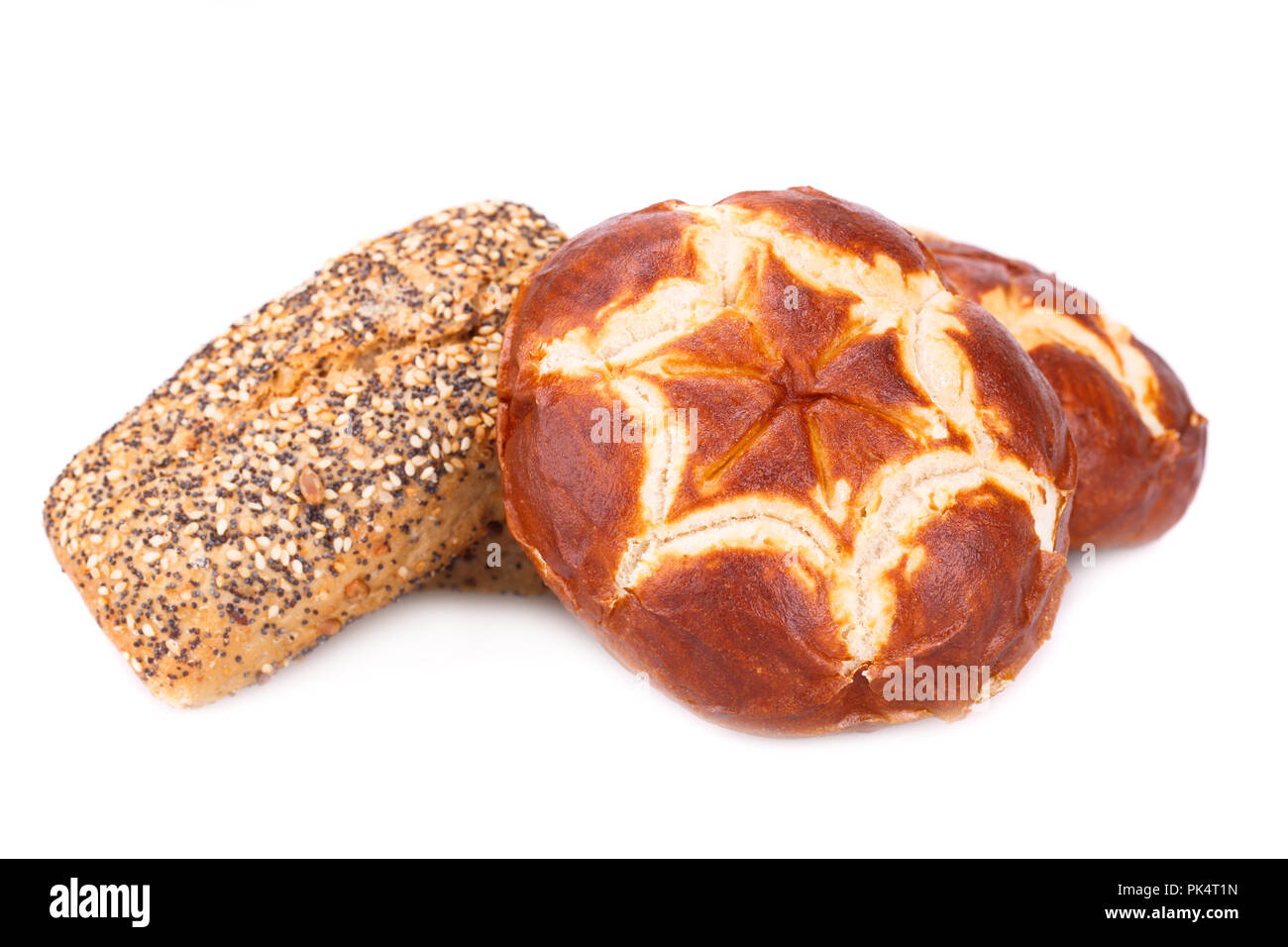 Buns of bread isolated on white background Stock Photo - Alamy