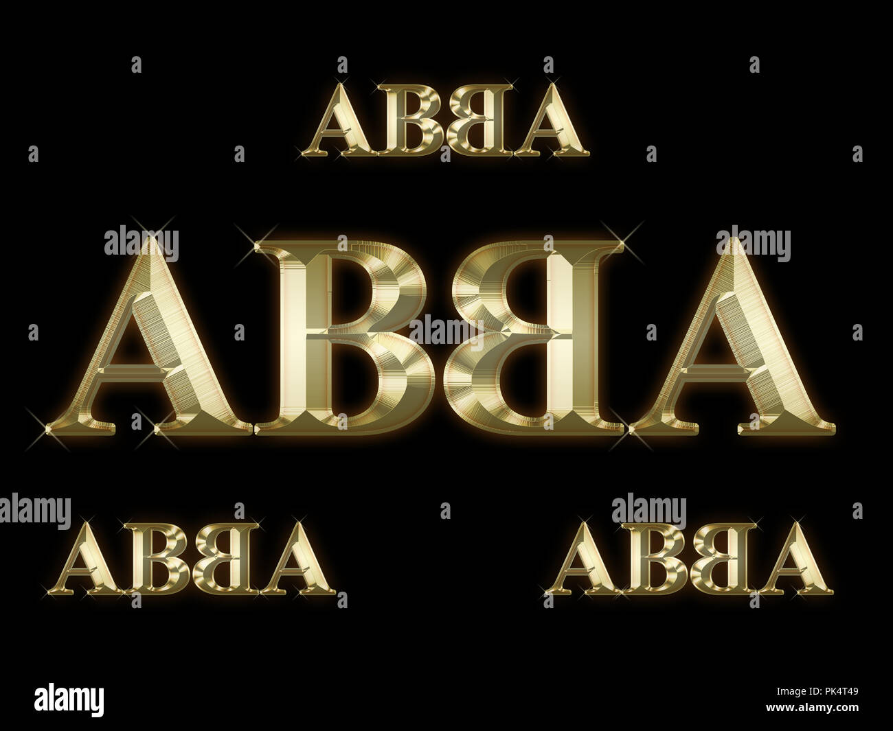 Decorative golden text on the black background - abba - swedish music ...