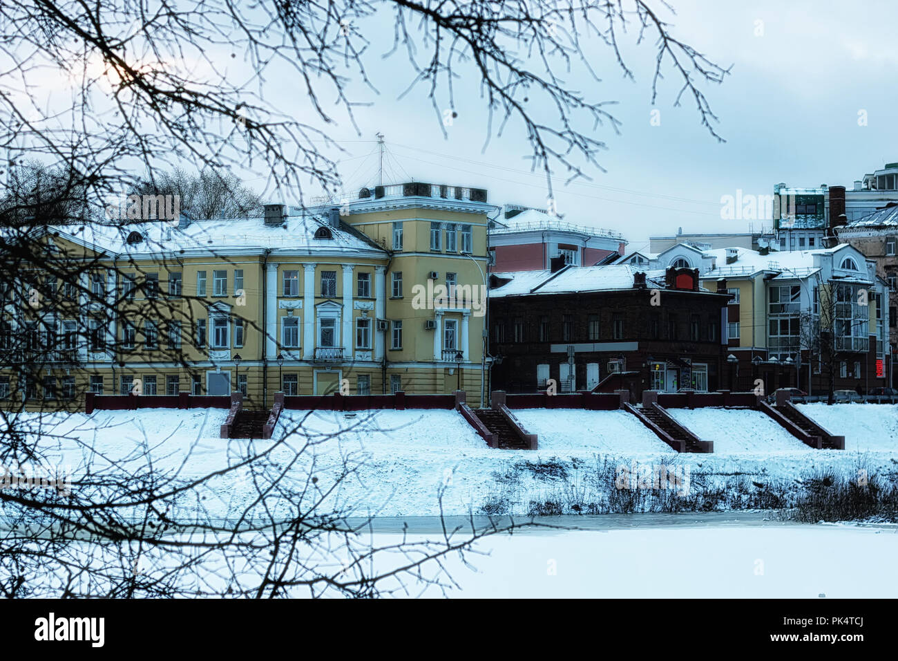 old town landscape architecture winter Stock Photo - Alamy