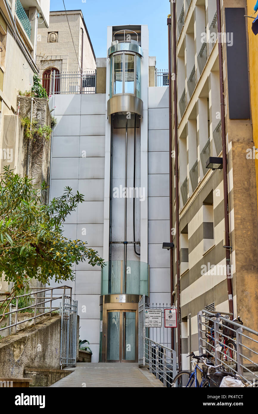 Outdoor Urban Elevator La Spezia Italy Stock Photo - Alamy