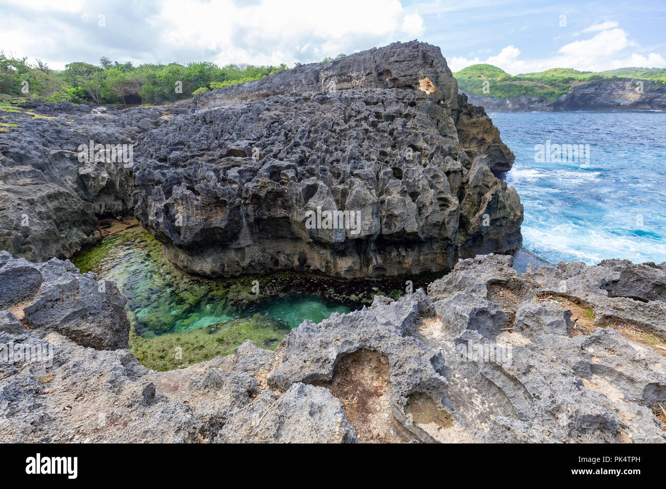 Beautiful Angel's Billabong in between sharp lava rocks on Nusa Penida ...