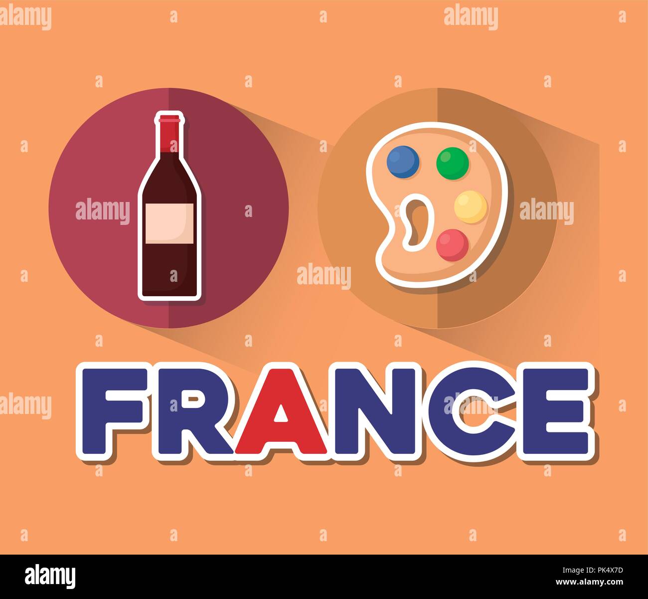 france culture card with set icons vector illustration design Stock ...
