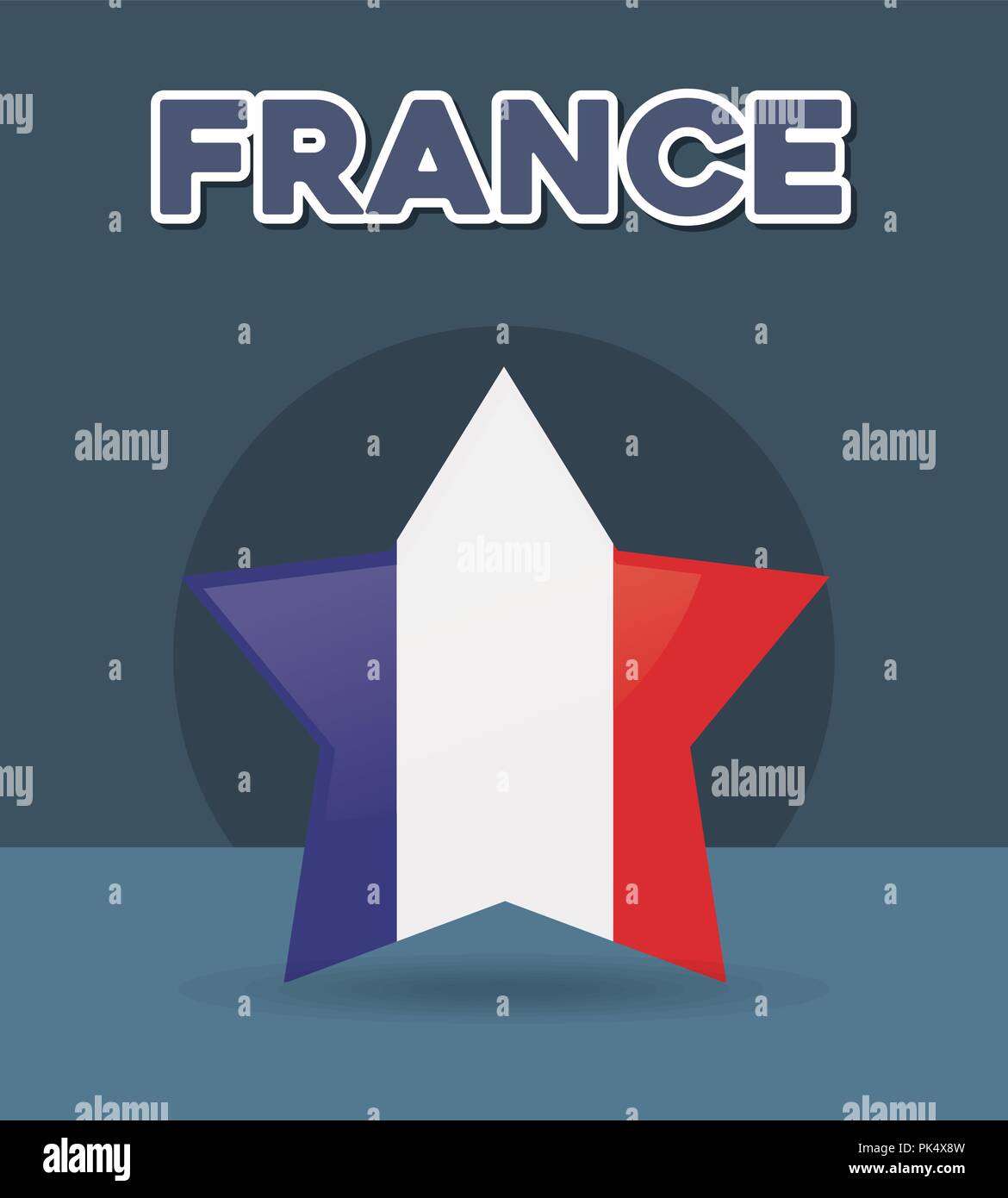 france culture card with flag and star vector illustration design Stock ...