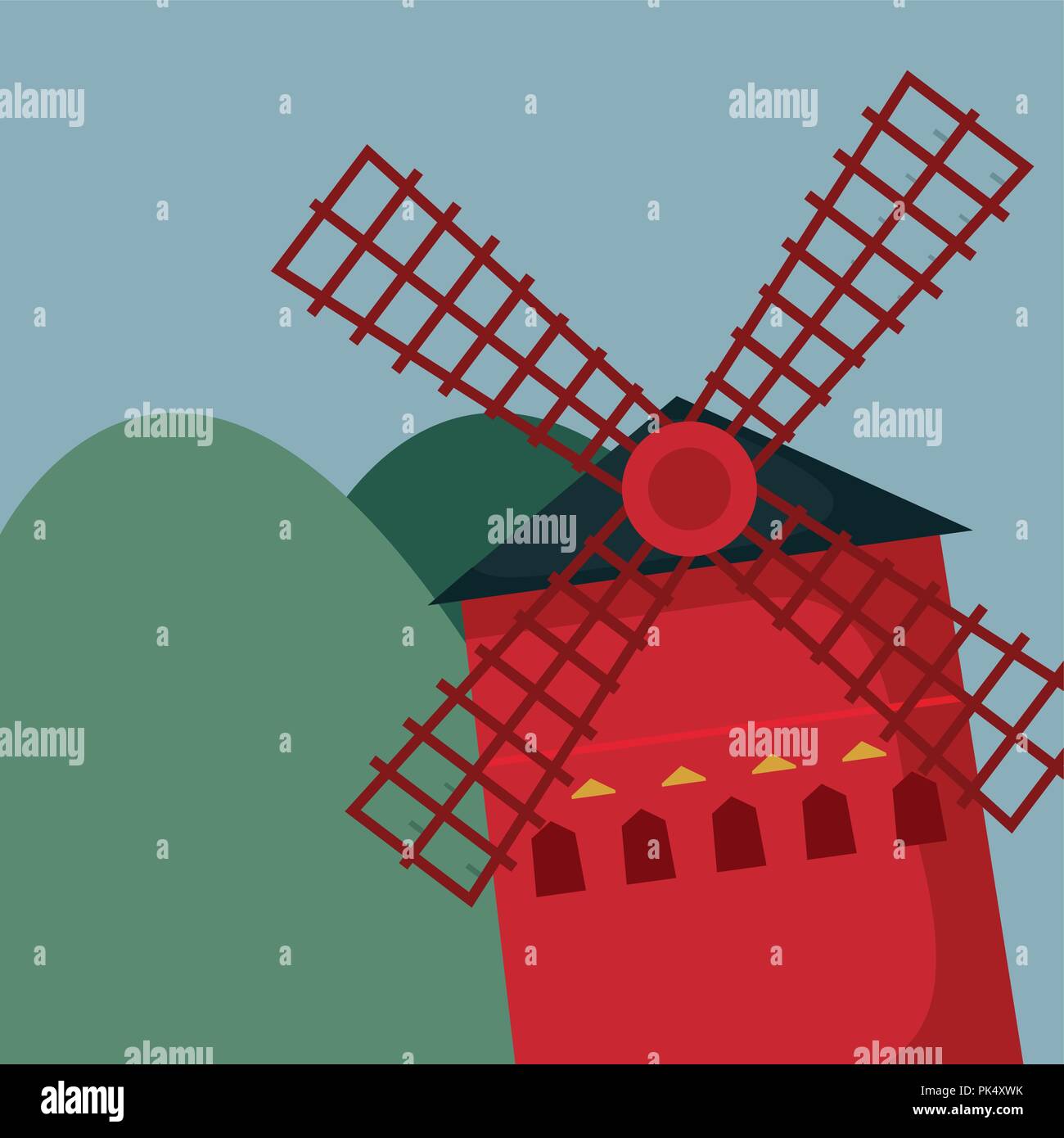 windmill building isolated icon vector illustration design Stock Vector ...