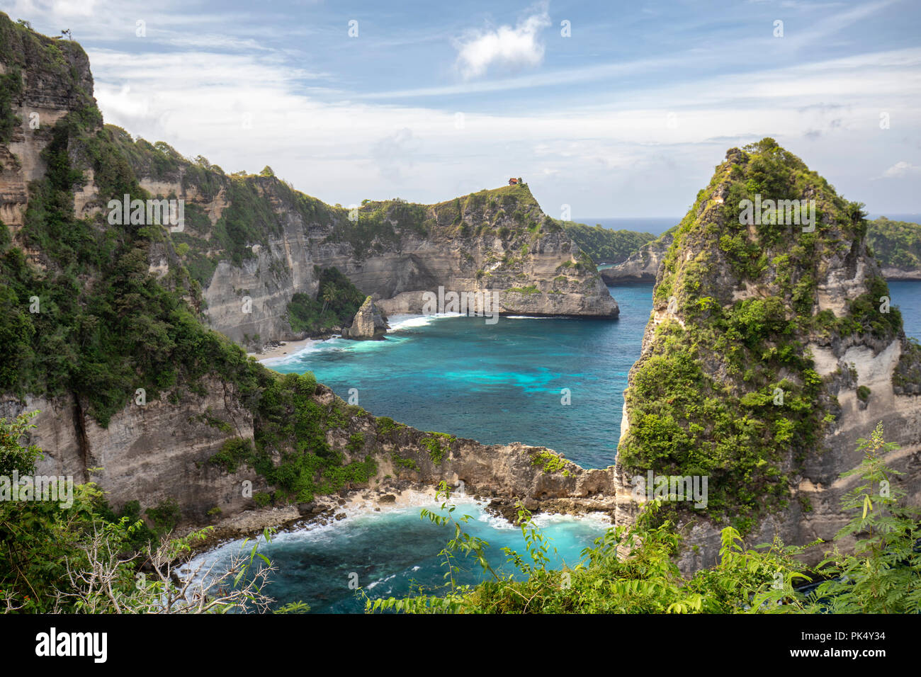 Small bays and hidden beaches at the Raja Lima islands on Nusa Penida ...