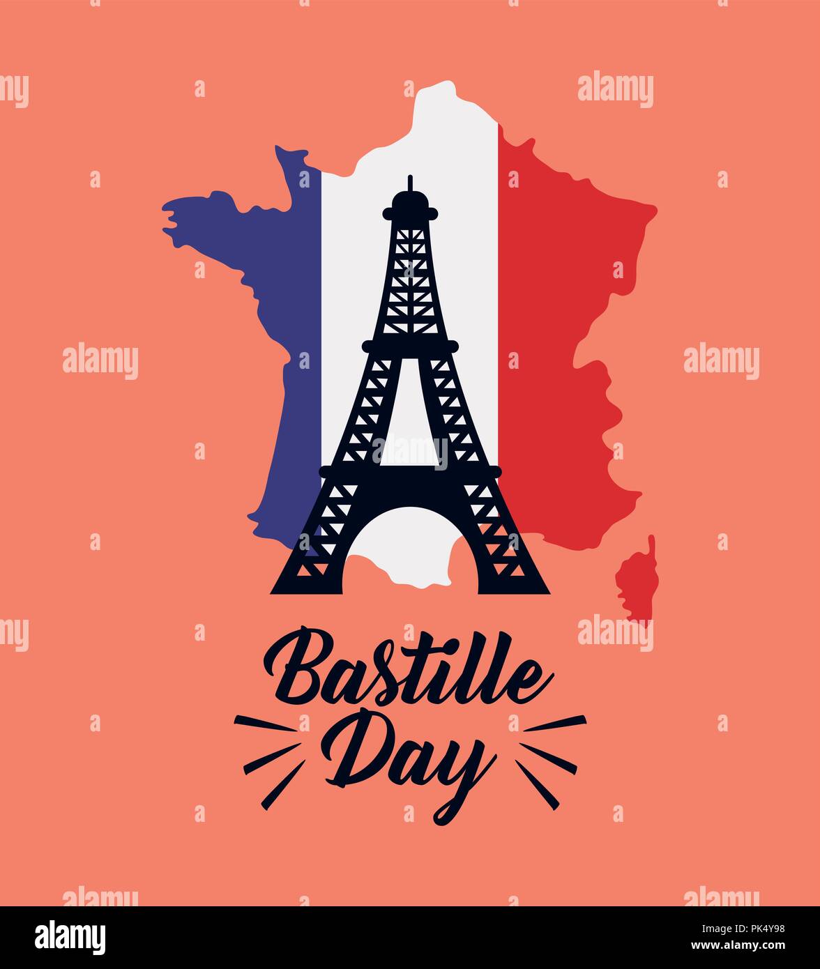 france culture card with map vector illustration design Stock Vector ...