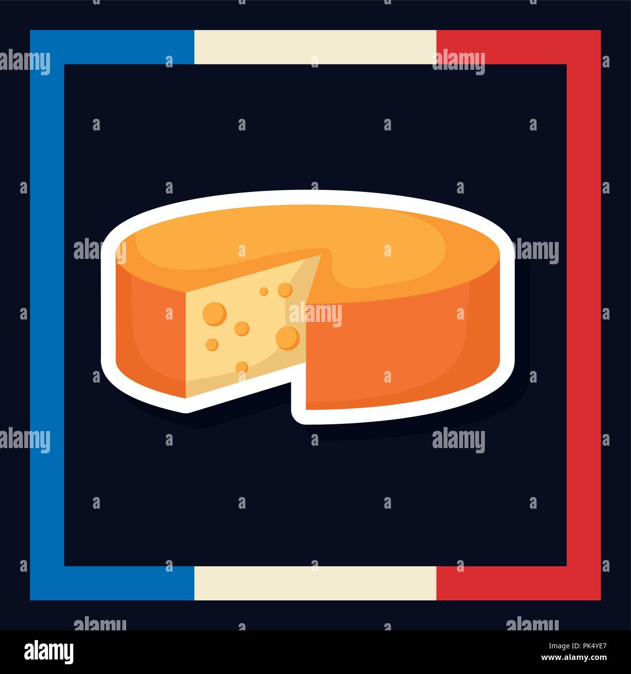 france culture card with cheese vector illustration design Stock Vector ...
