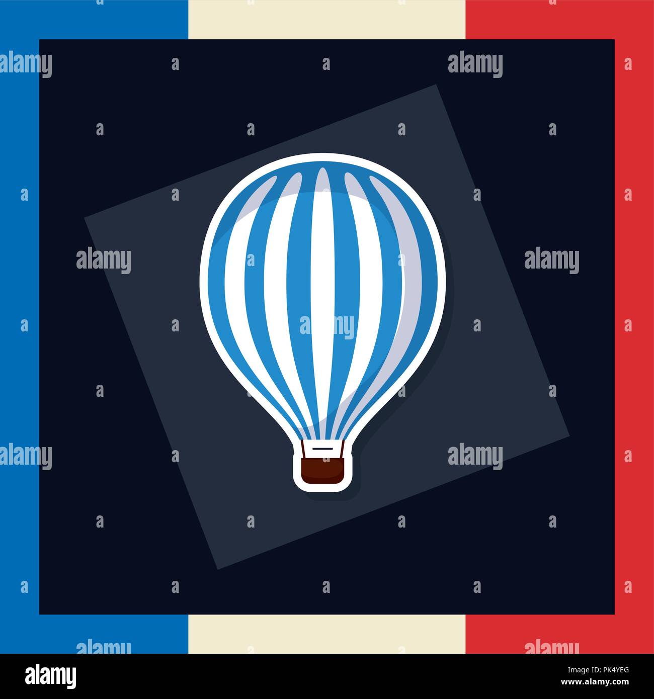 france culture card with balloon helium vector illustration design ...