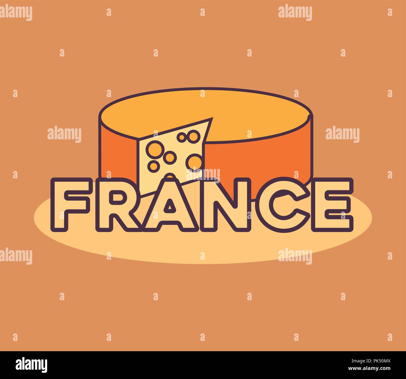 france culture card with cheese vector illustration design Stock Vector ...