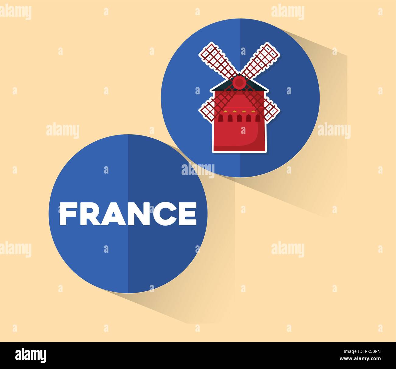 france culture card with windmill vector illustration design Stock ...
