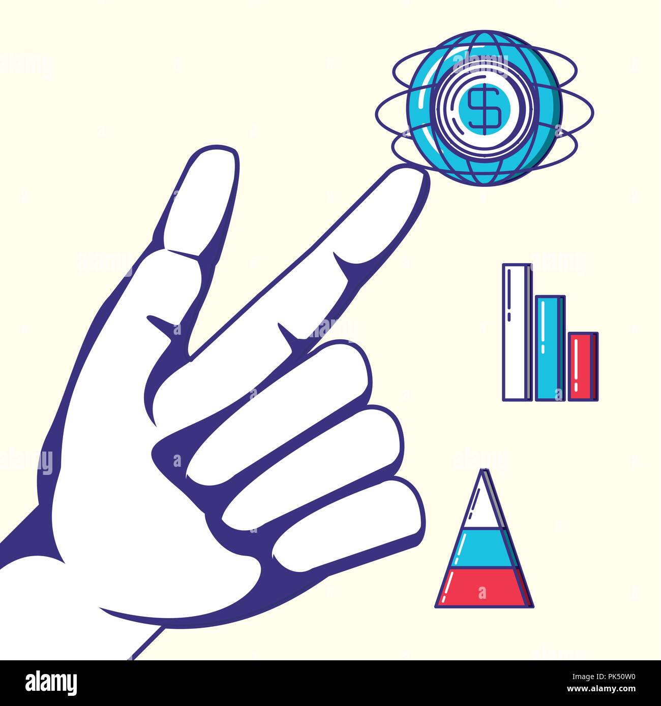 hand with fintech concept vector illustration design Stock Vector Image ...