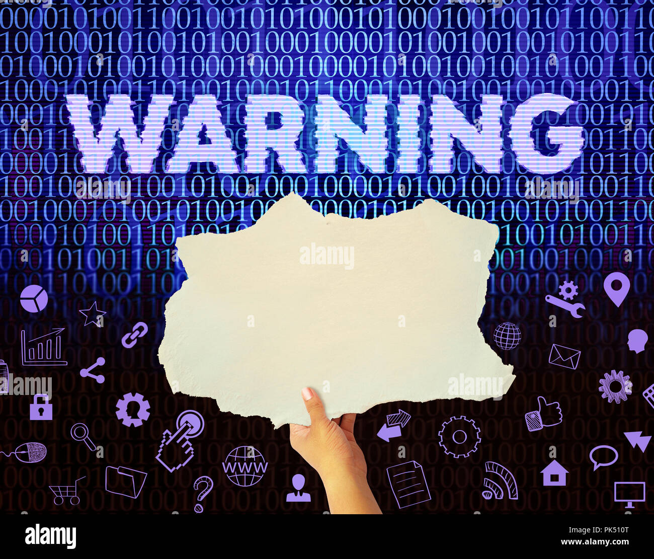 warning, Social Network Stock Photo - Alamy