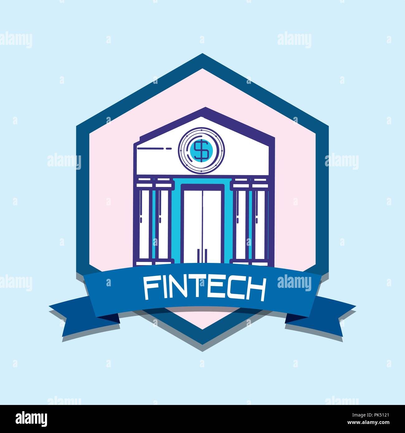 bank building fintech icon vector illustration design Stock Vector ...