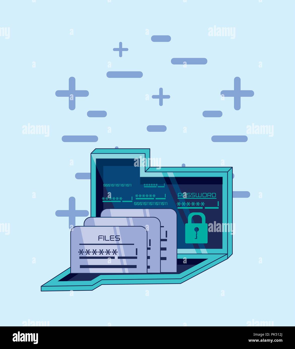 folder with files data security vector illustration design Stock Vector ...
