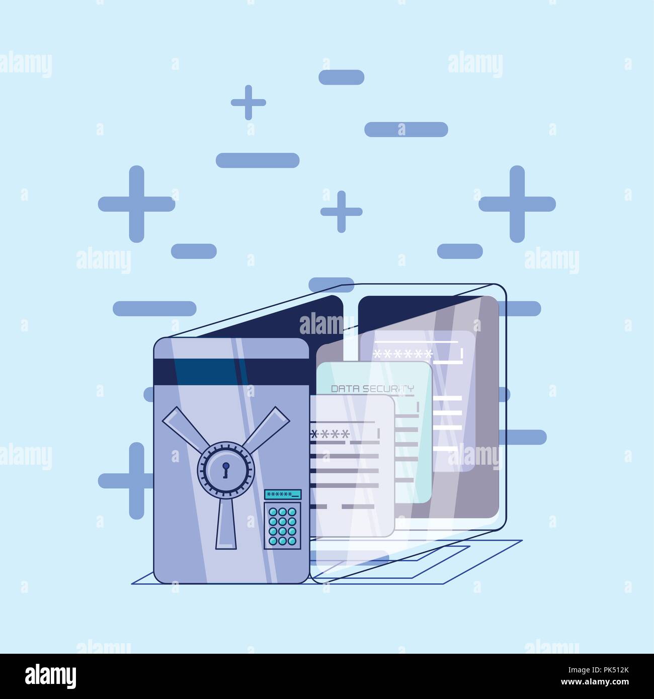 data security files in safe box vector illustration design Stock Vector ...