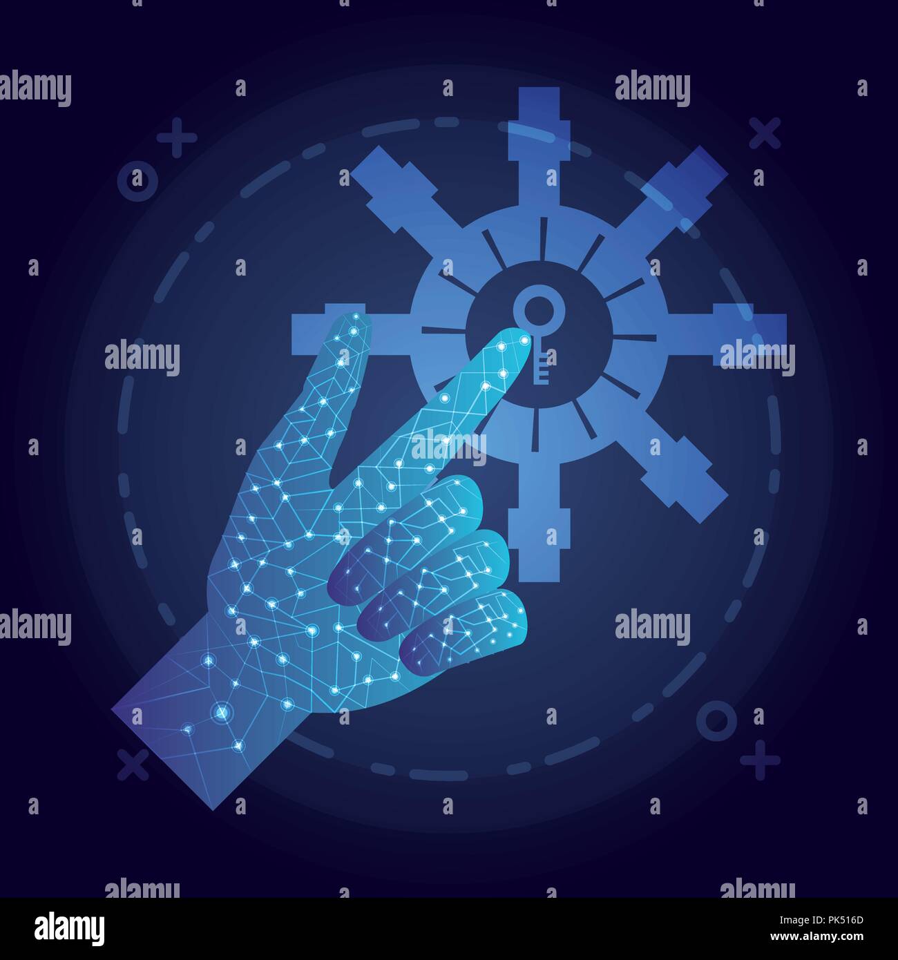 hand with fintech concept vector illustration design Stock Vector Image ...