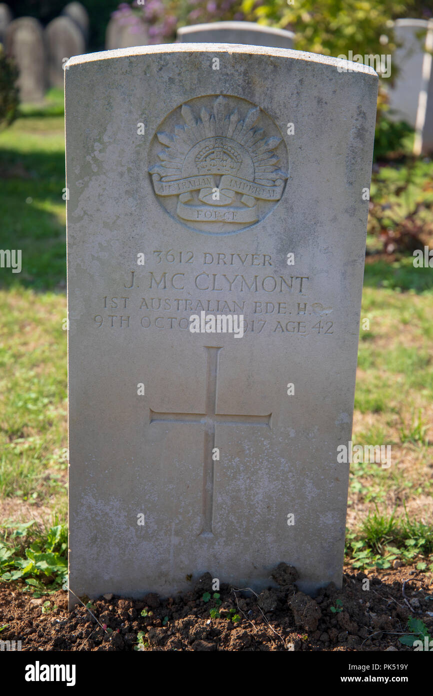 Commonwealth War Graves Commission Grave of J McClymont of the H.Q. 1st ...
