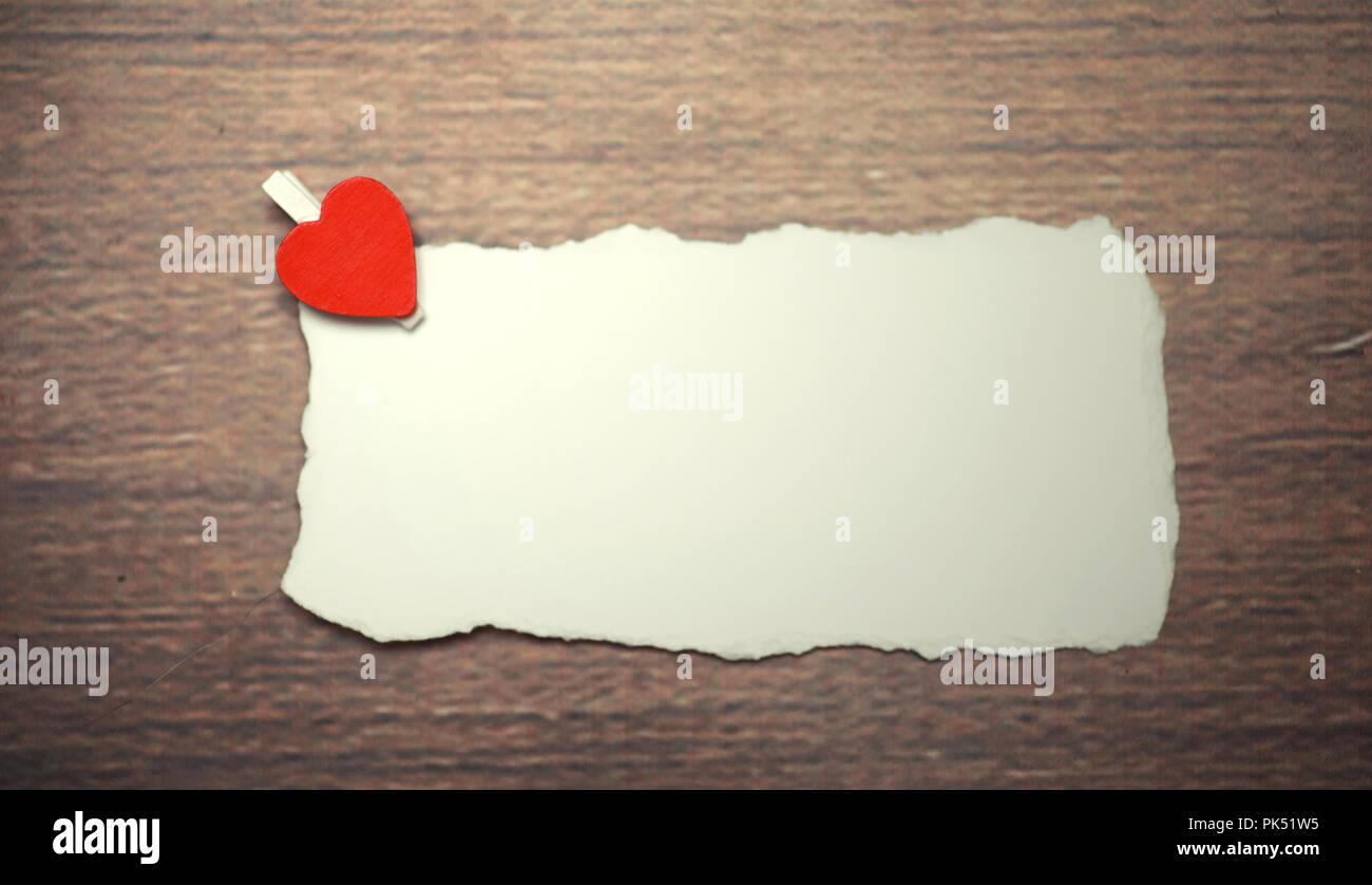 white sheet of paper love notes and heart shape Stock Photo - Alamy