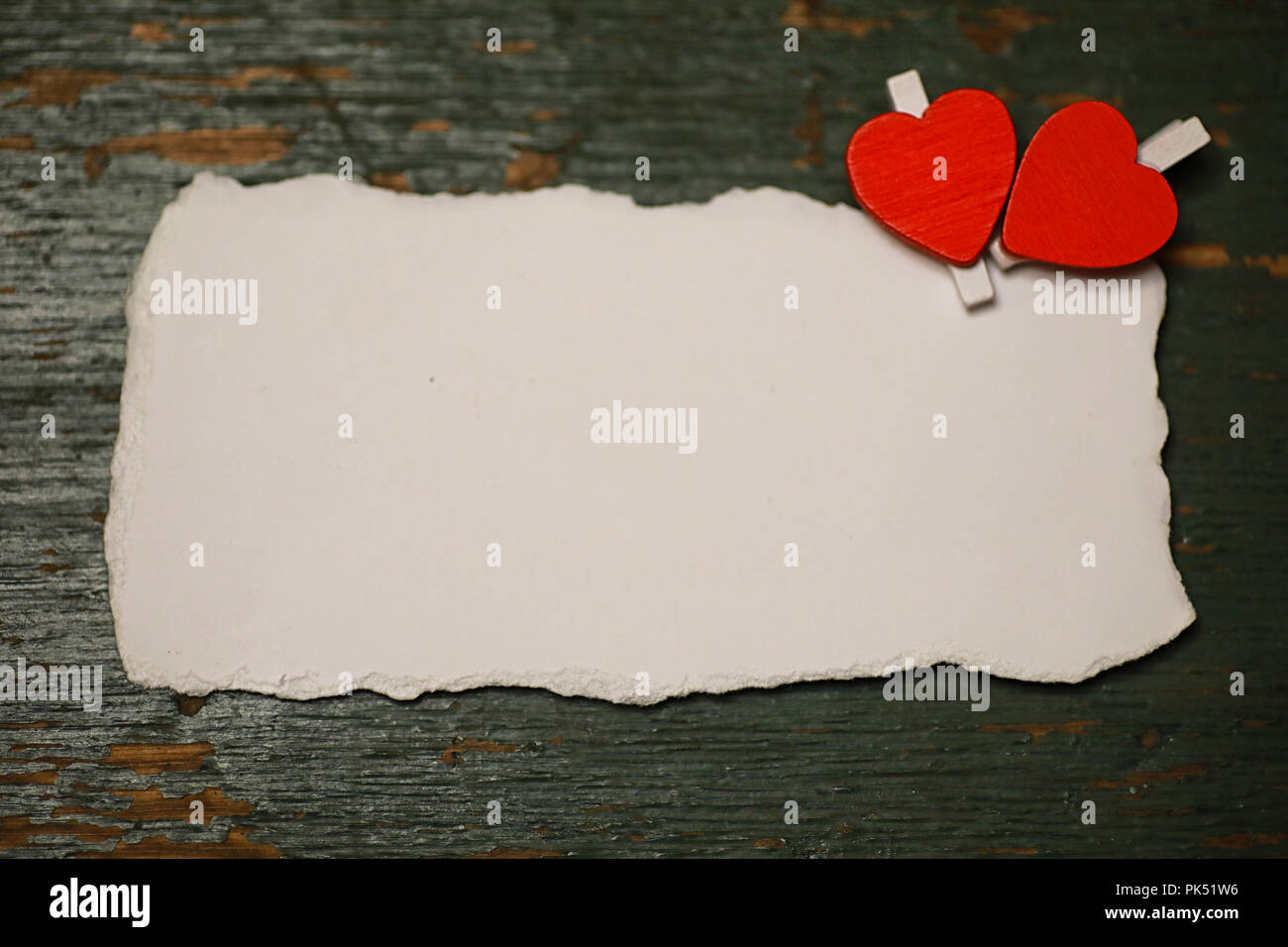 white sheet paper love notes and heart shape Stock Photo - Alamy