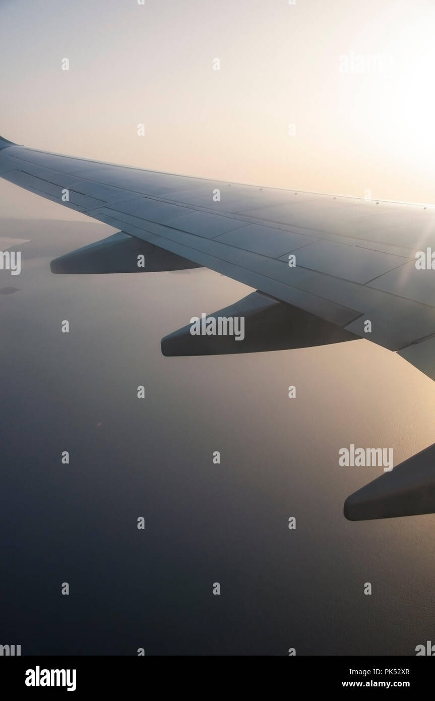 Aerial view of an aircraft wing Stock Photo - Alamy