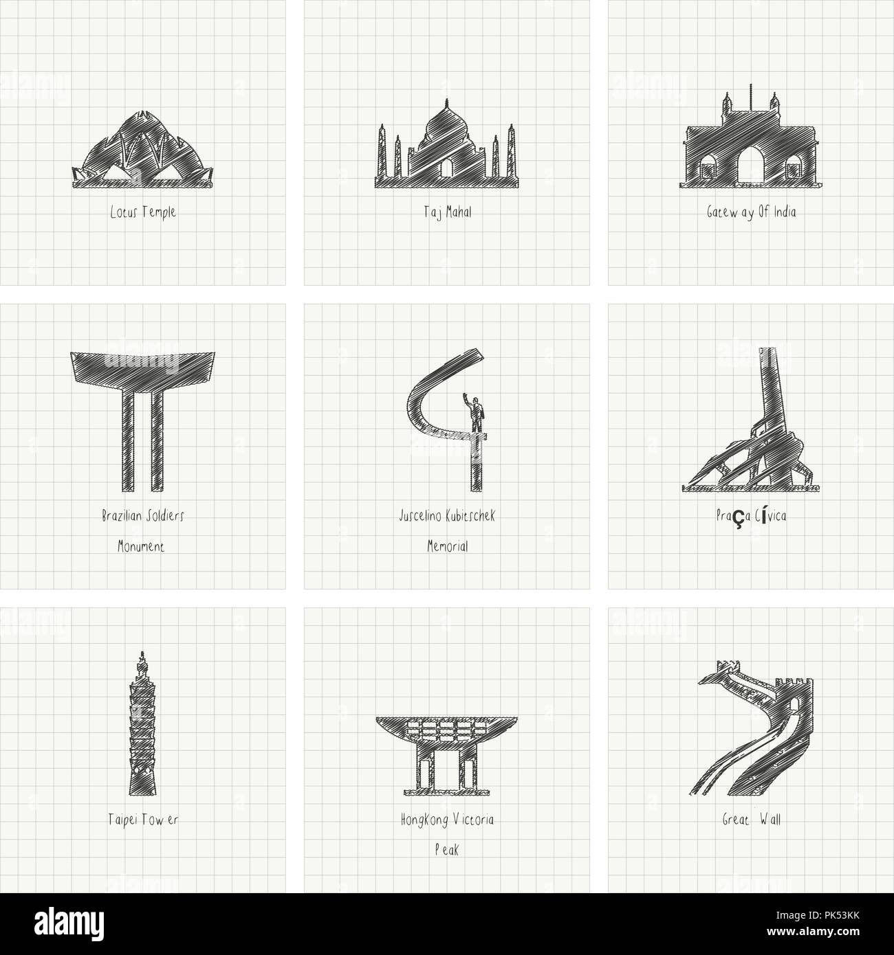 World famous landmarks design vector Stock Vector Image & Art - Alamy