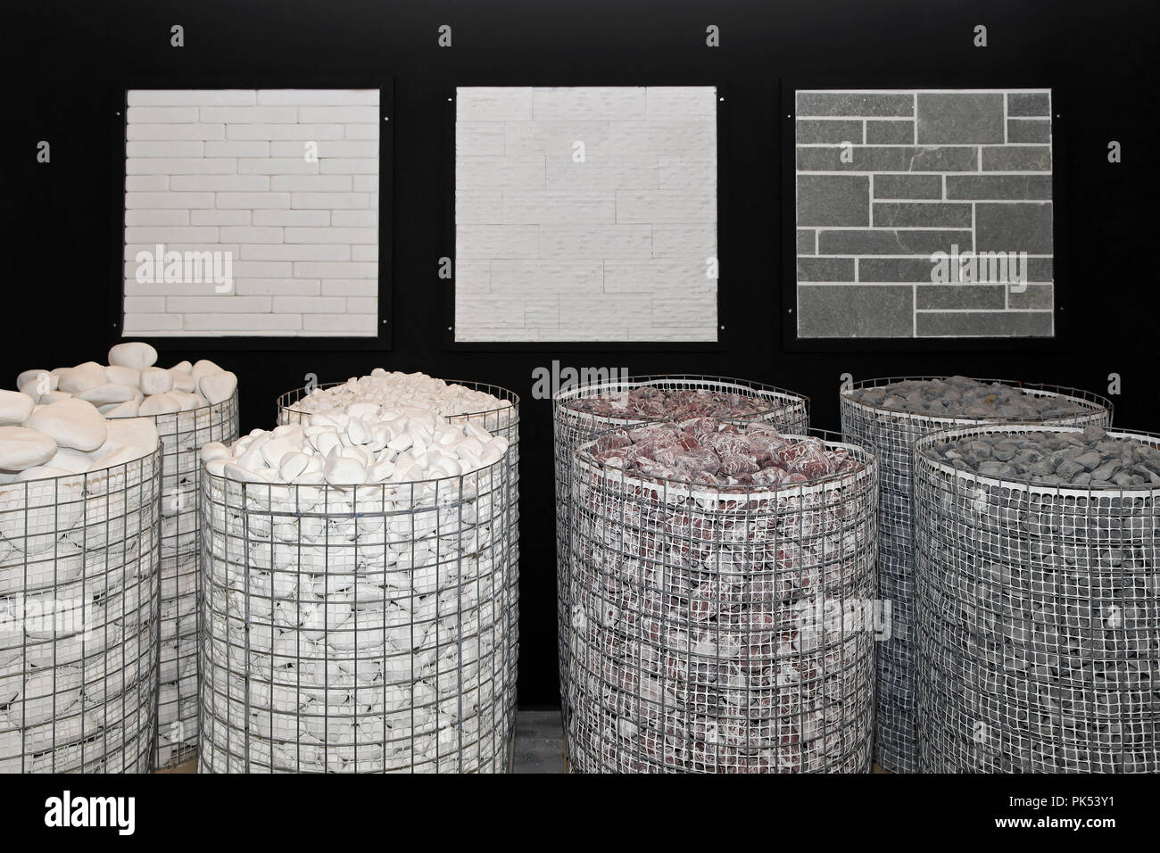 Various pebbles and stones in bulk storage Stock Photo - Alamy