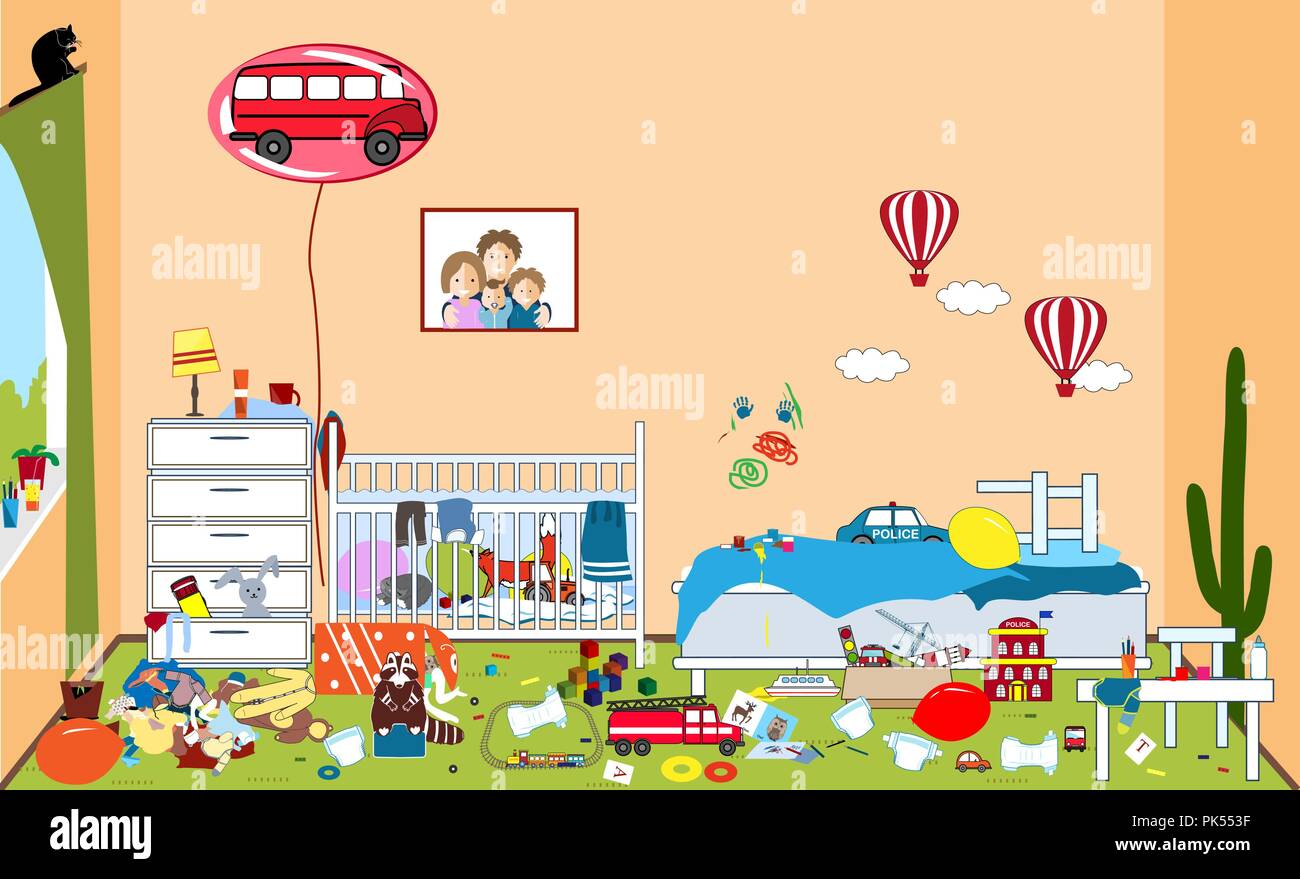 Messy Closet Cartoon