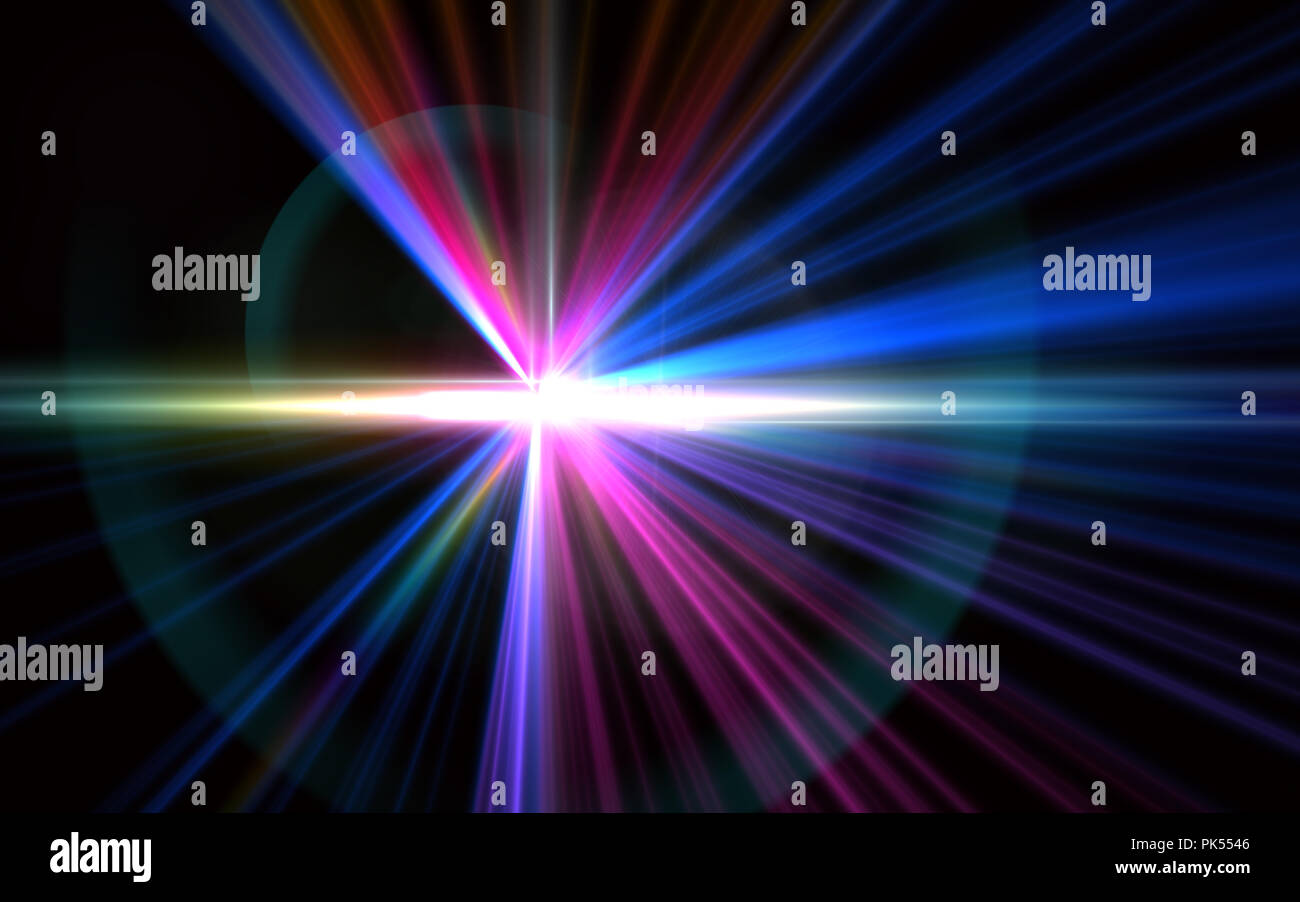 light flare special effect.Spike spectrum ball flare.Beautiful lens ...