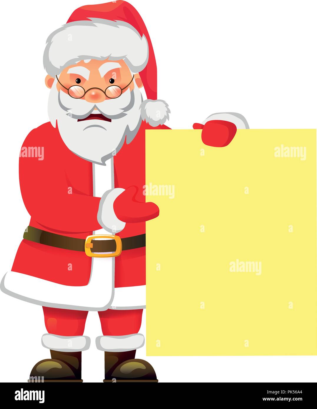 Santa Claus holding banner. Santa Claus holding blank sign vector ...
